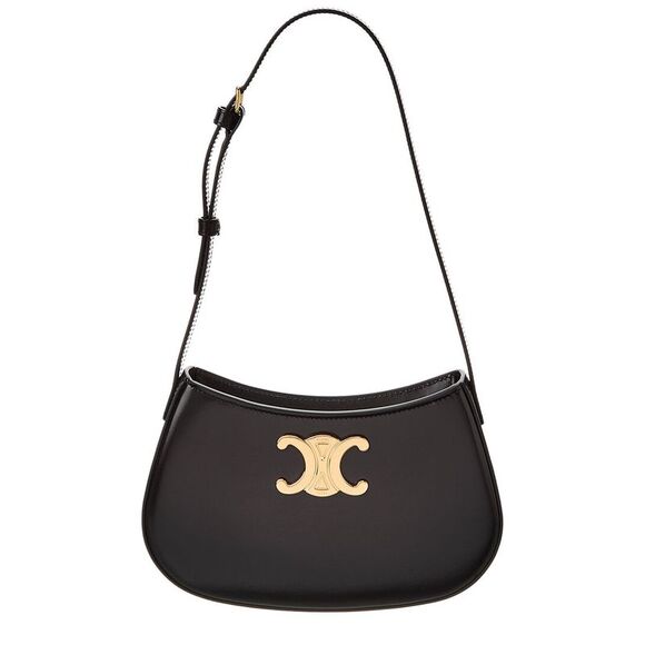 Celine | Bags | Celine Tilly Medium Leather Shoulder Bag Black | Poshmark